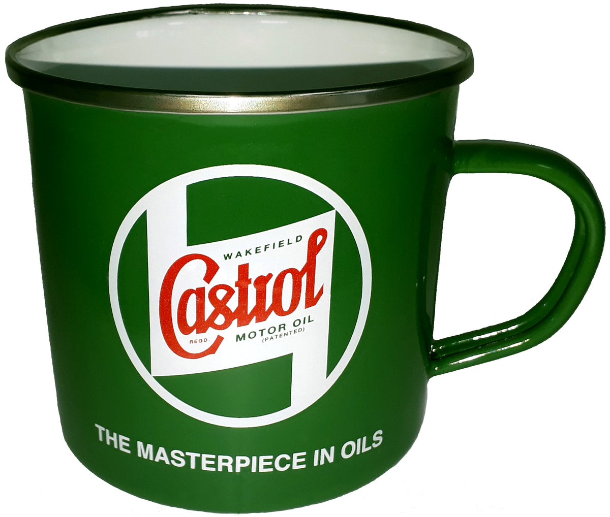 Classic Castrol STR588 Tin Mug, Green – British Motor Museum