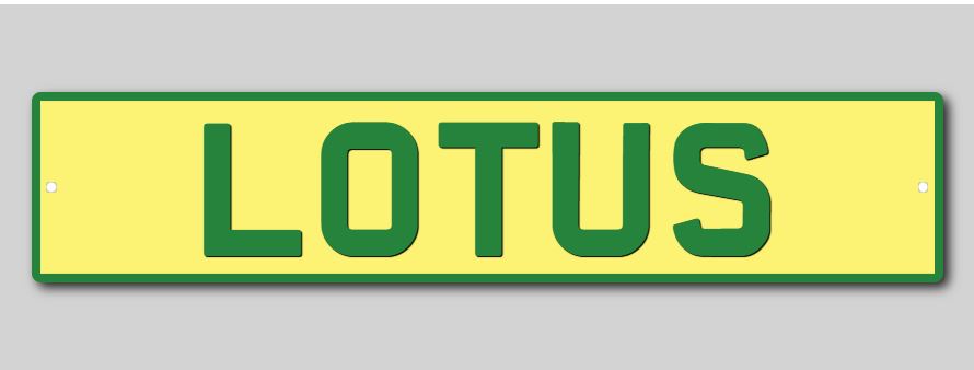 Lotus Number Plate – British Motor Museum
